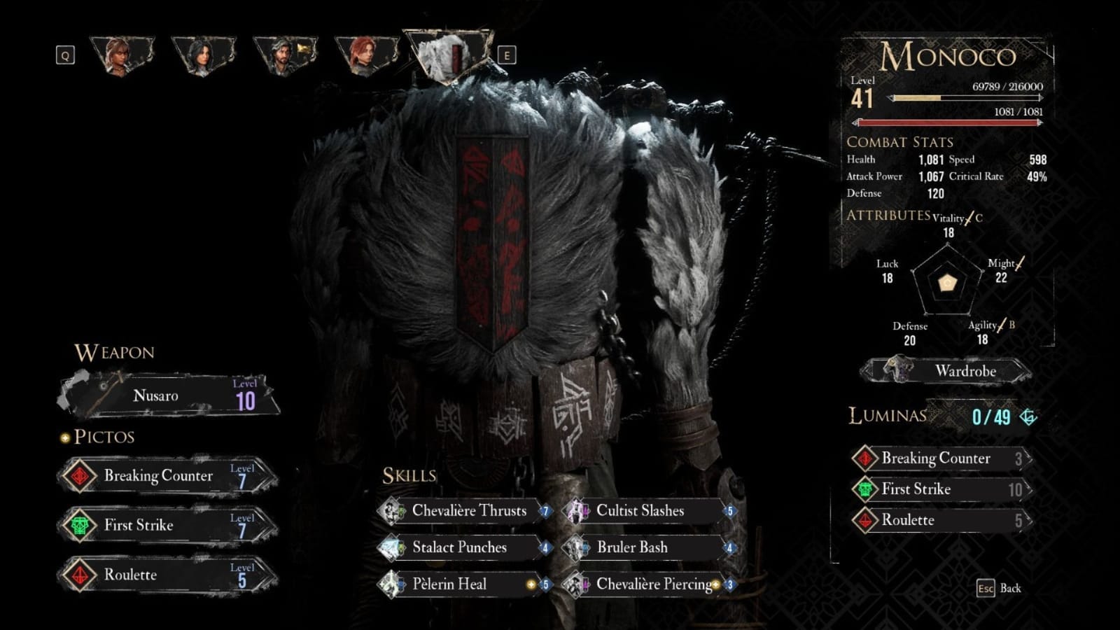 Best Monoco build guide in Clair Obscur: Expedition 33