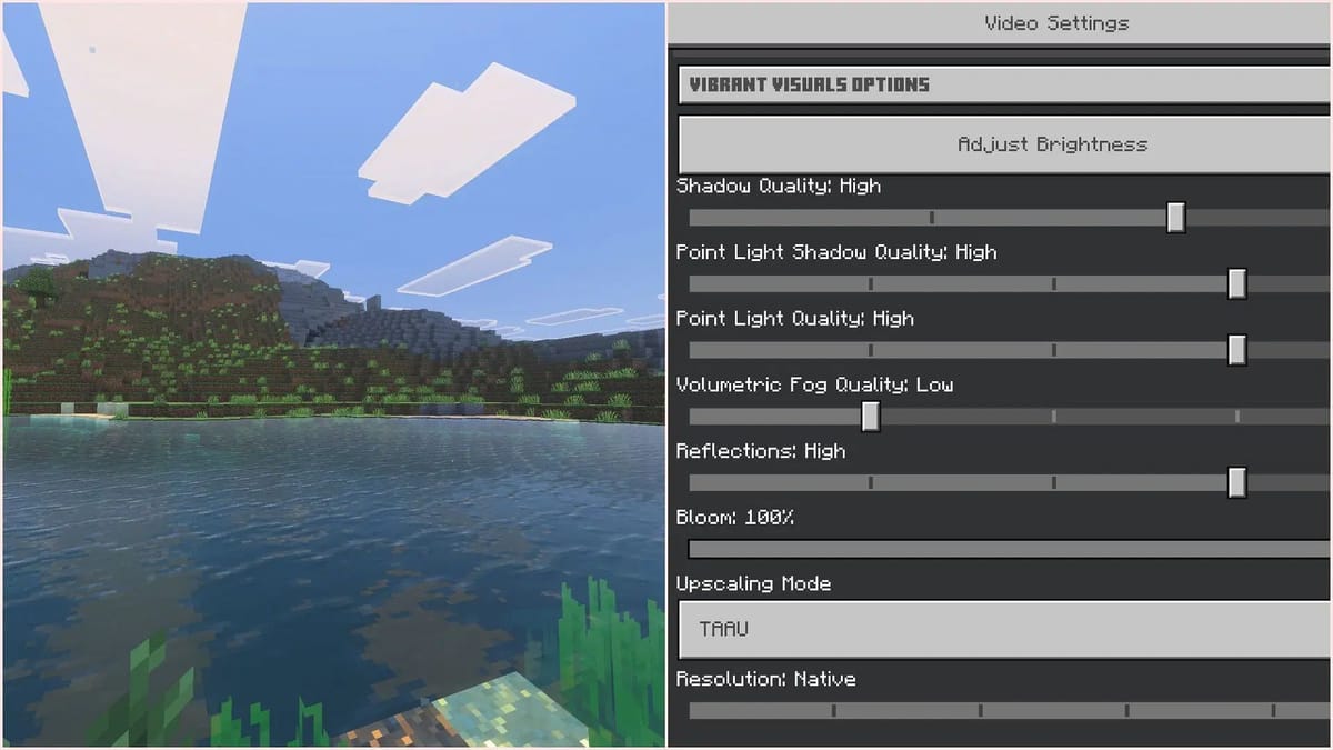 Is Minecraft Vibrant Visuals in Minecraft yet?
