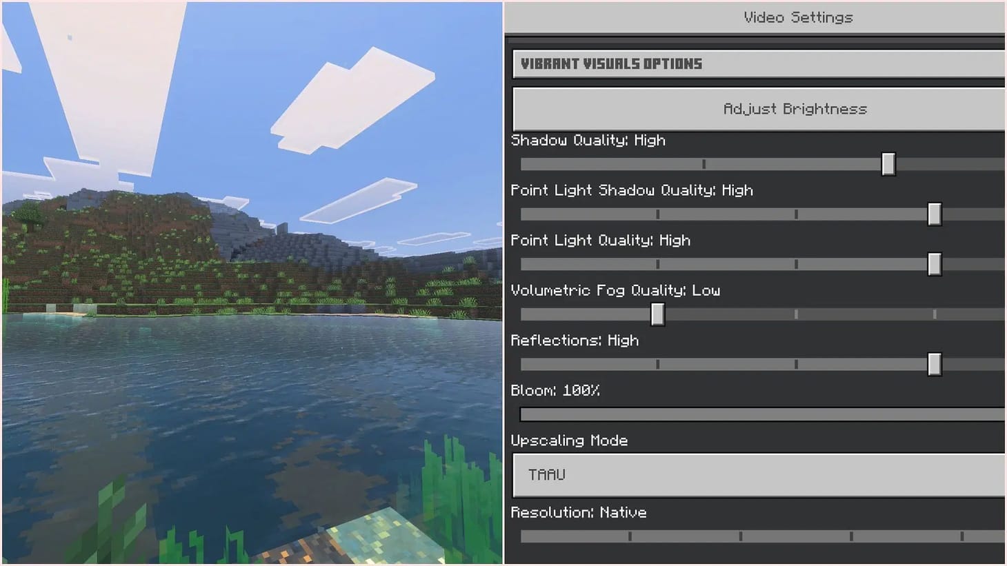 Is Minecraft Vibrant Visuals in Minecraft yet?