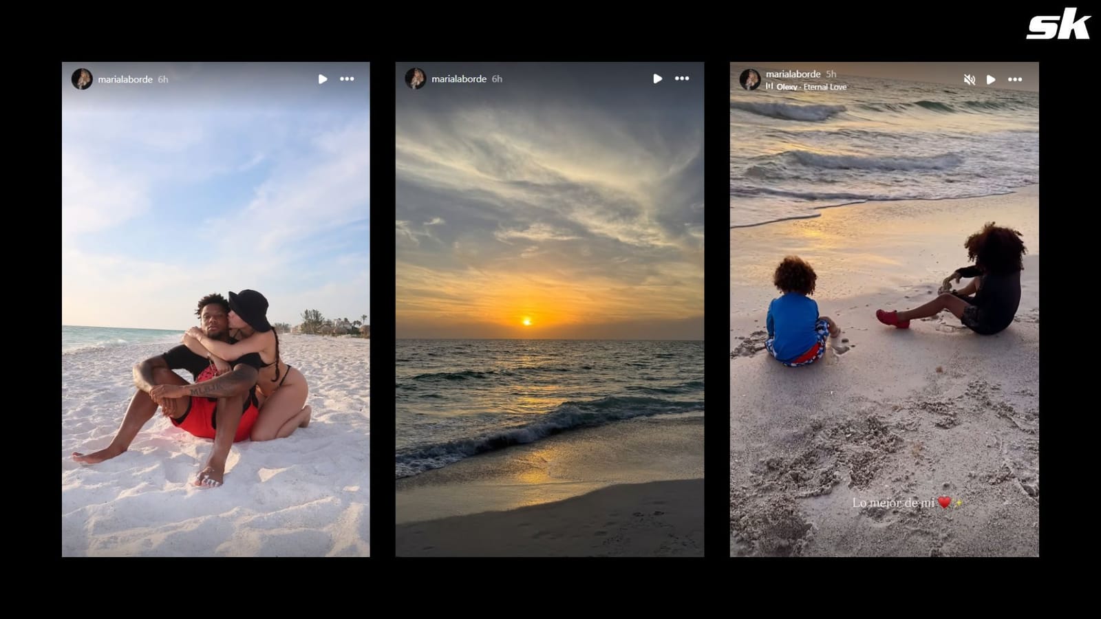 Ronald Acuna Jr. & wife Maria Laborde soak up the sun in red tanks ...