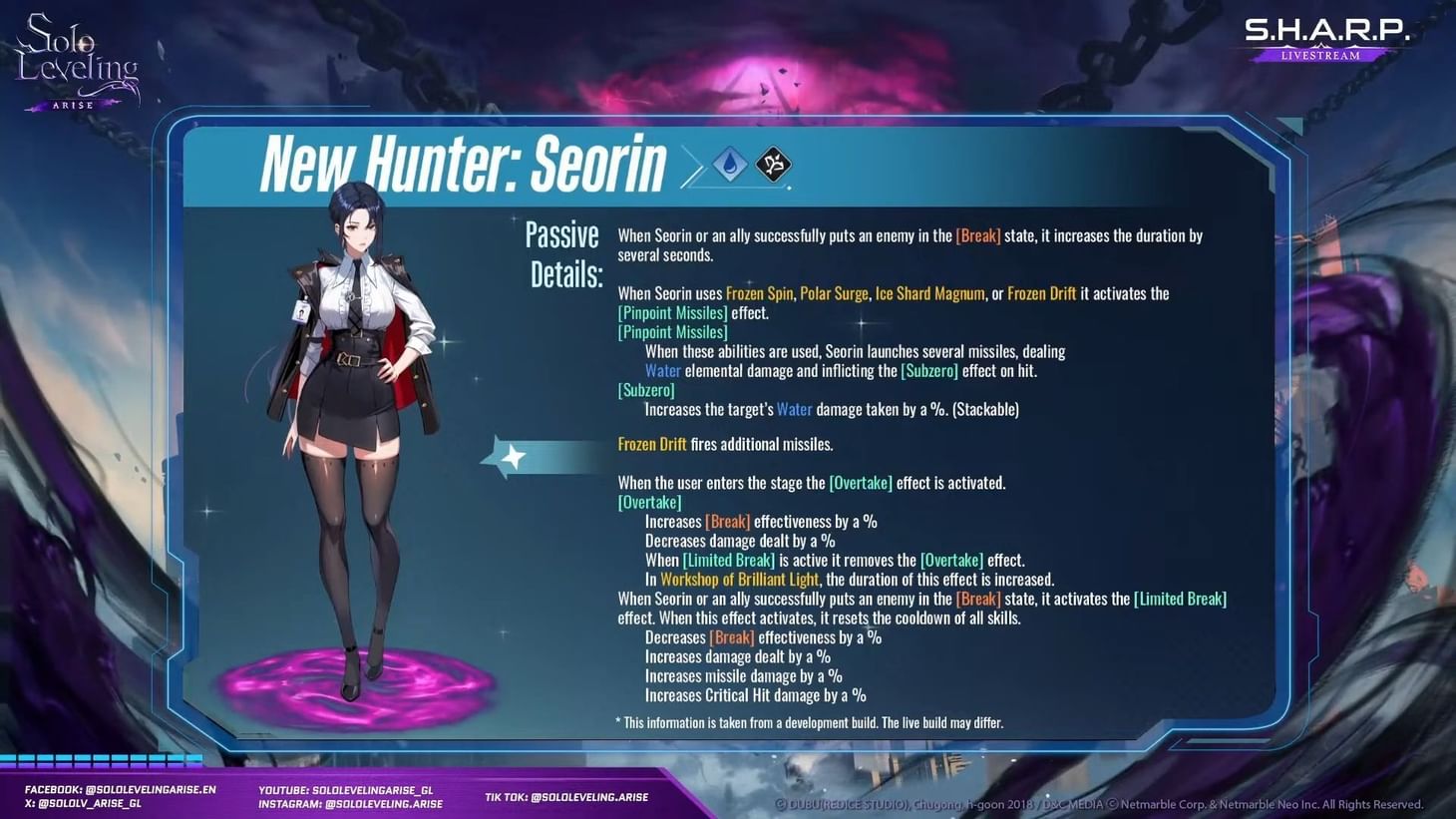 Seorin in Solo Leveling Arise: Skills, Advancement Tier effects, and Exclusive Weapon overview