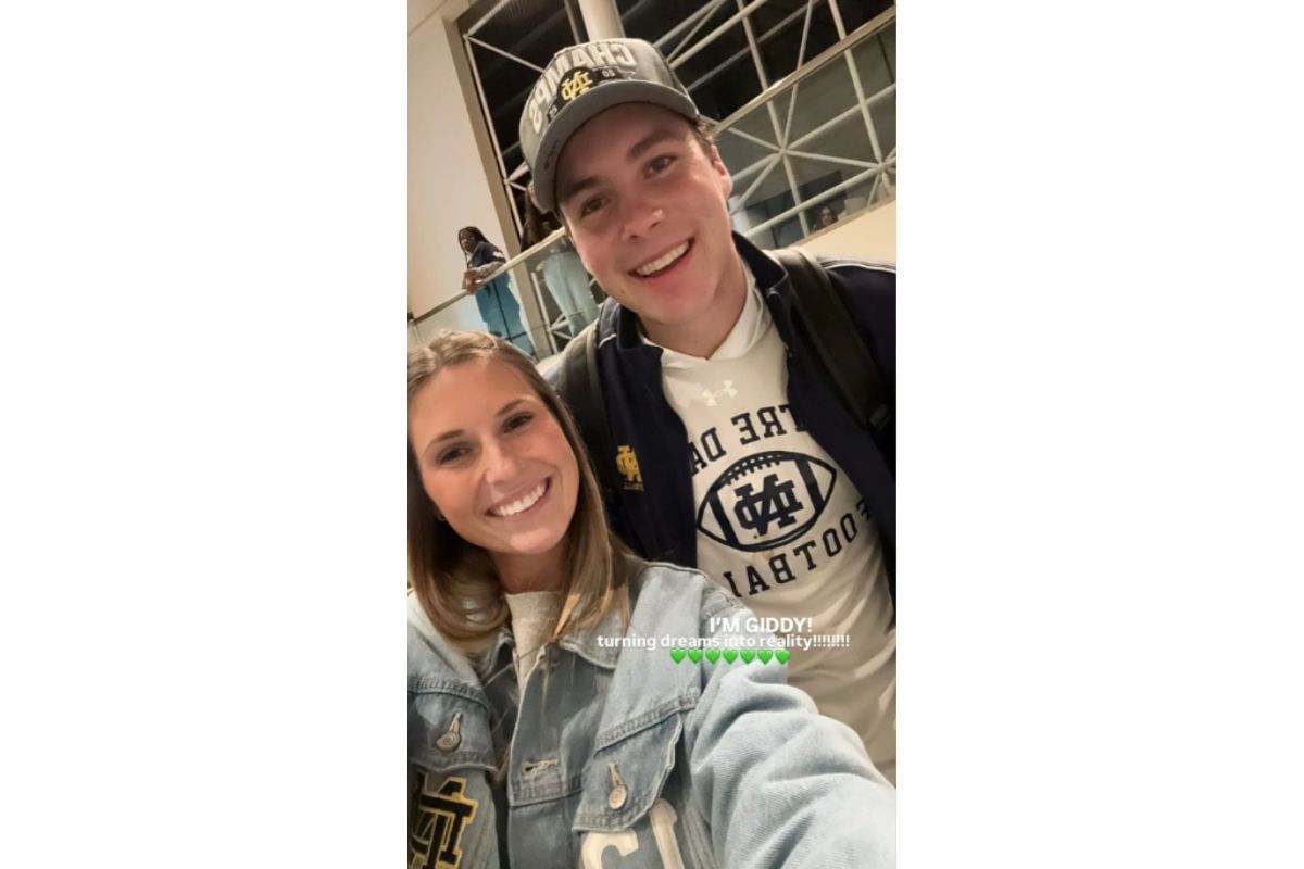 Riley Leonard sends 2-word message as girlfriend Molly Walding ...