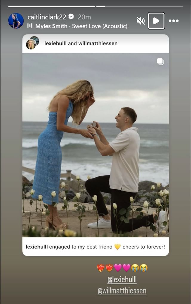 Caitlin Clark can’t contain her emotions after Lexie Hull gets engaged ...