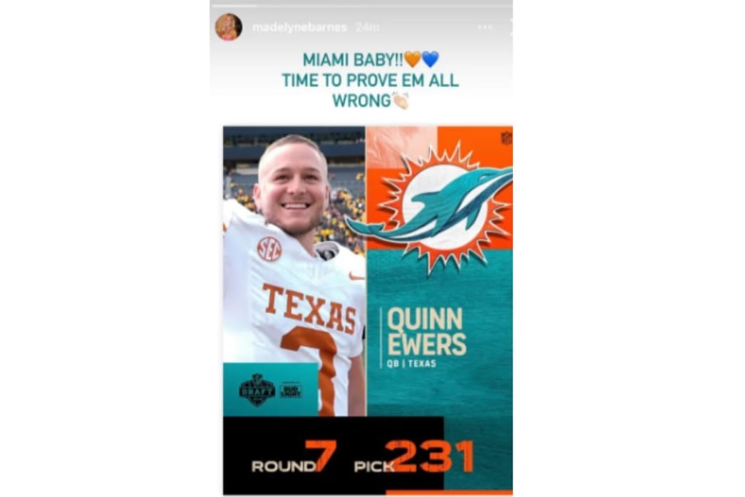 Quinn Ewers' girlfriend sends 4-word message to Riley Leonard after ...