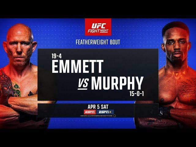 UFC Fight Night: Emmett vs. Murphy date, time, streaming: UFC Vegas 105 ...