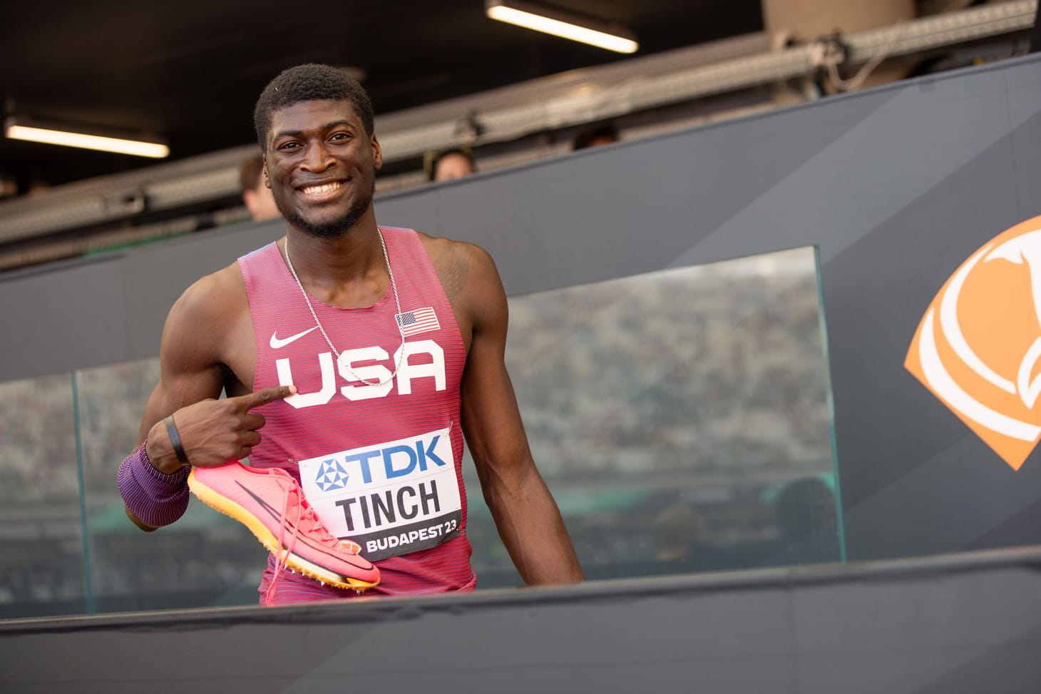 USA's Cordell Tinch makes feelings known after beating Grant Holloway ...
