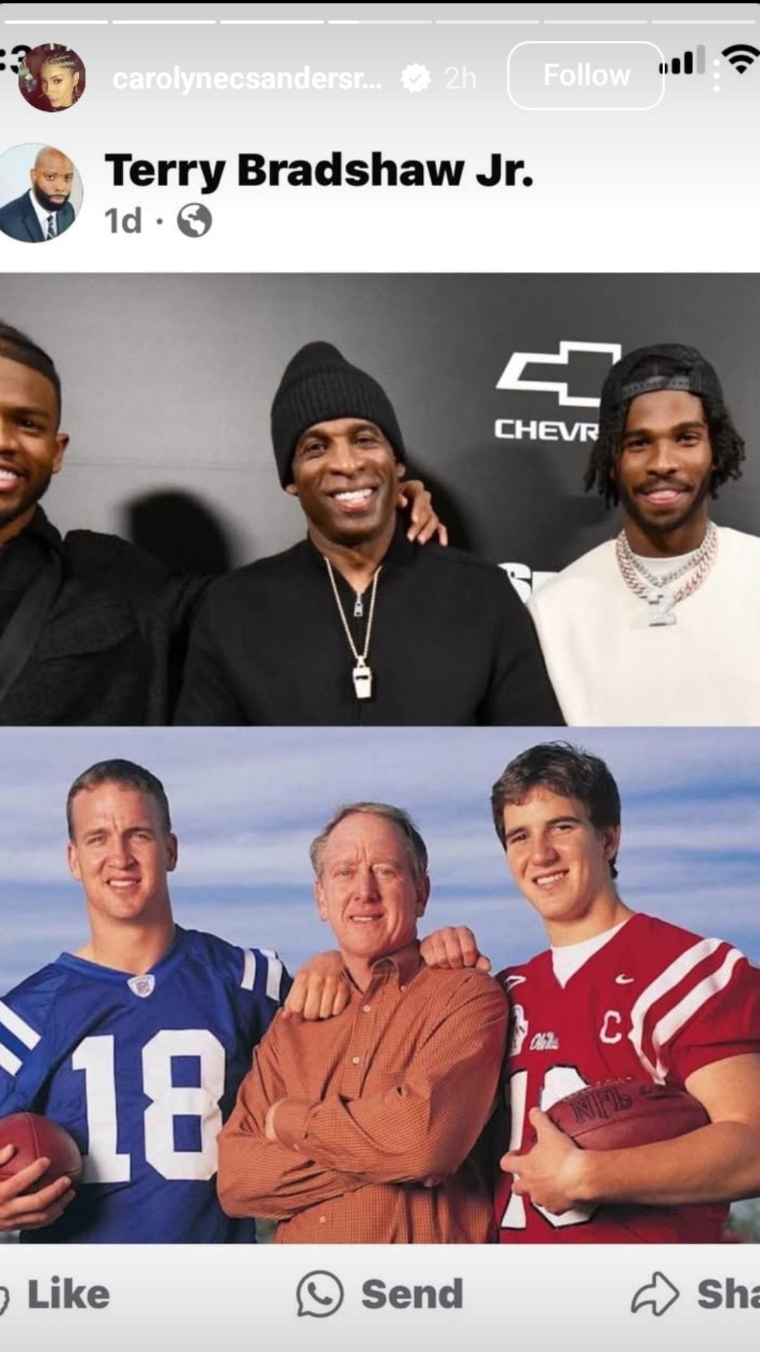 Deion Sanders’ ex-wife Carolyne echoes Terry Bradshaw Jr.’s Archie ...