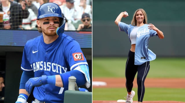 Bobby Witt Jr. sends 1-word verdict on wife Maggie's first pitch for Royals