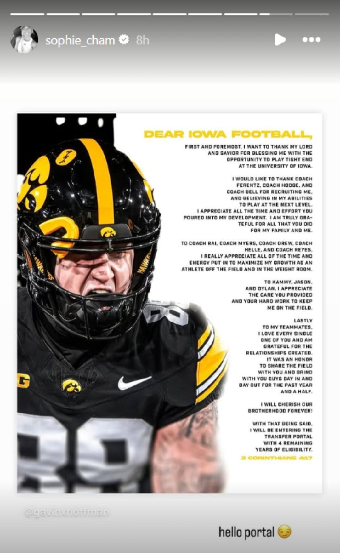 Fever guard Sophie Cunningham drops 2-word reaction to Gavin Hoffman's wholesome transfer portal ...