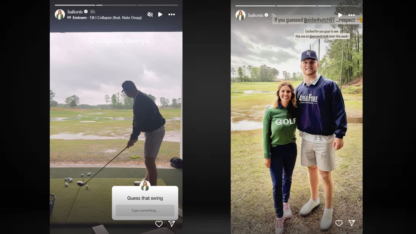 Amanda Balionis teases 24-year-old NFL star's golf swing ahead of her ...