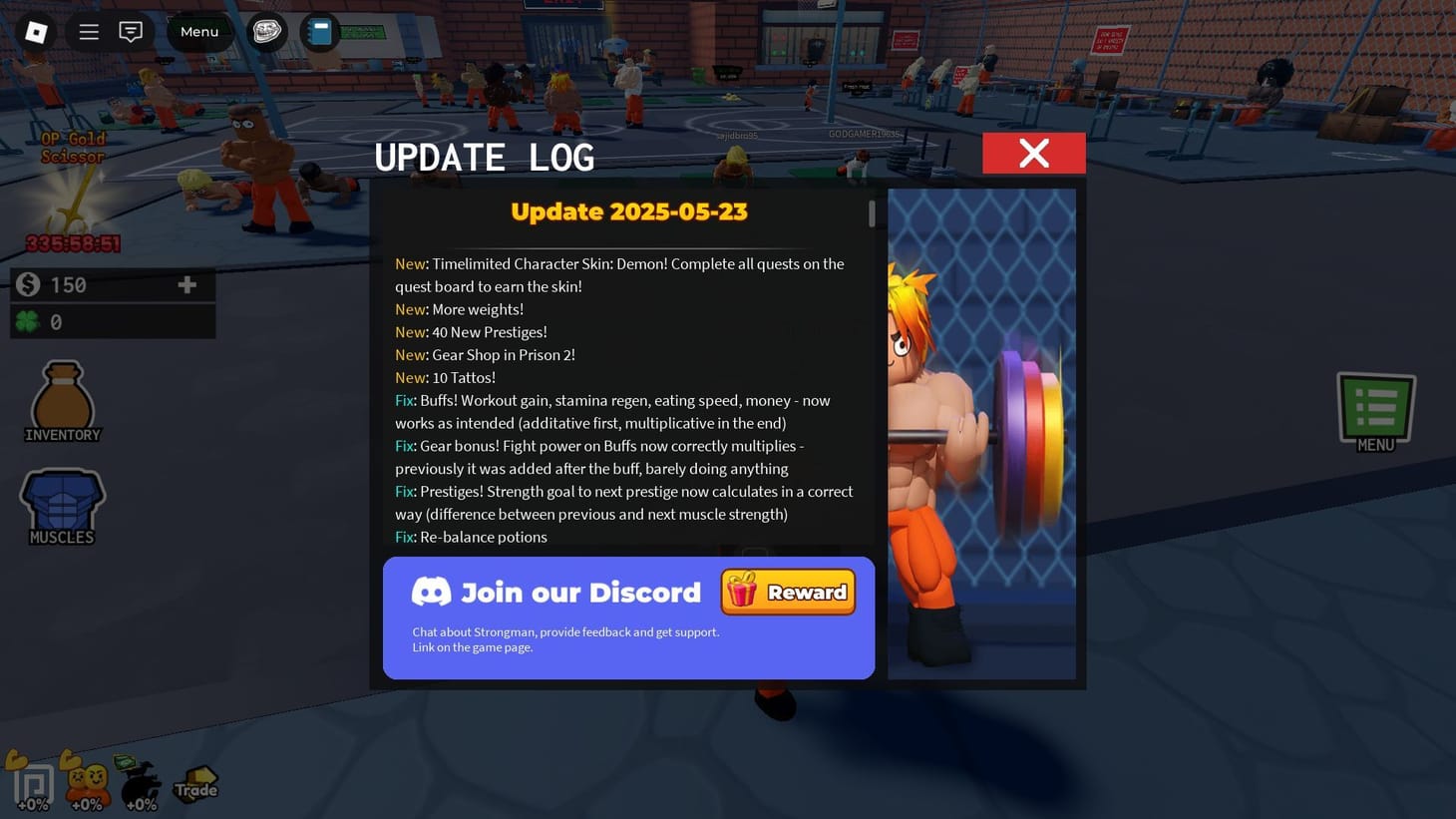 Prison Pump Maximum Gains update guide