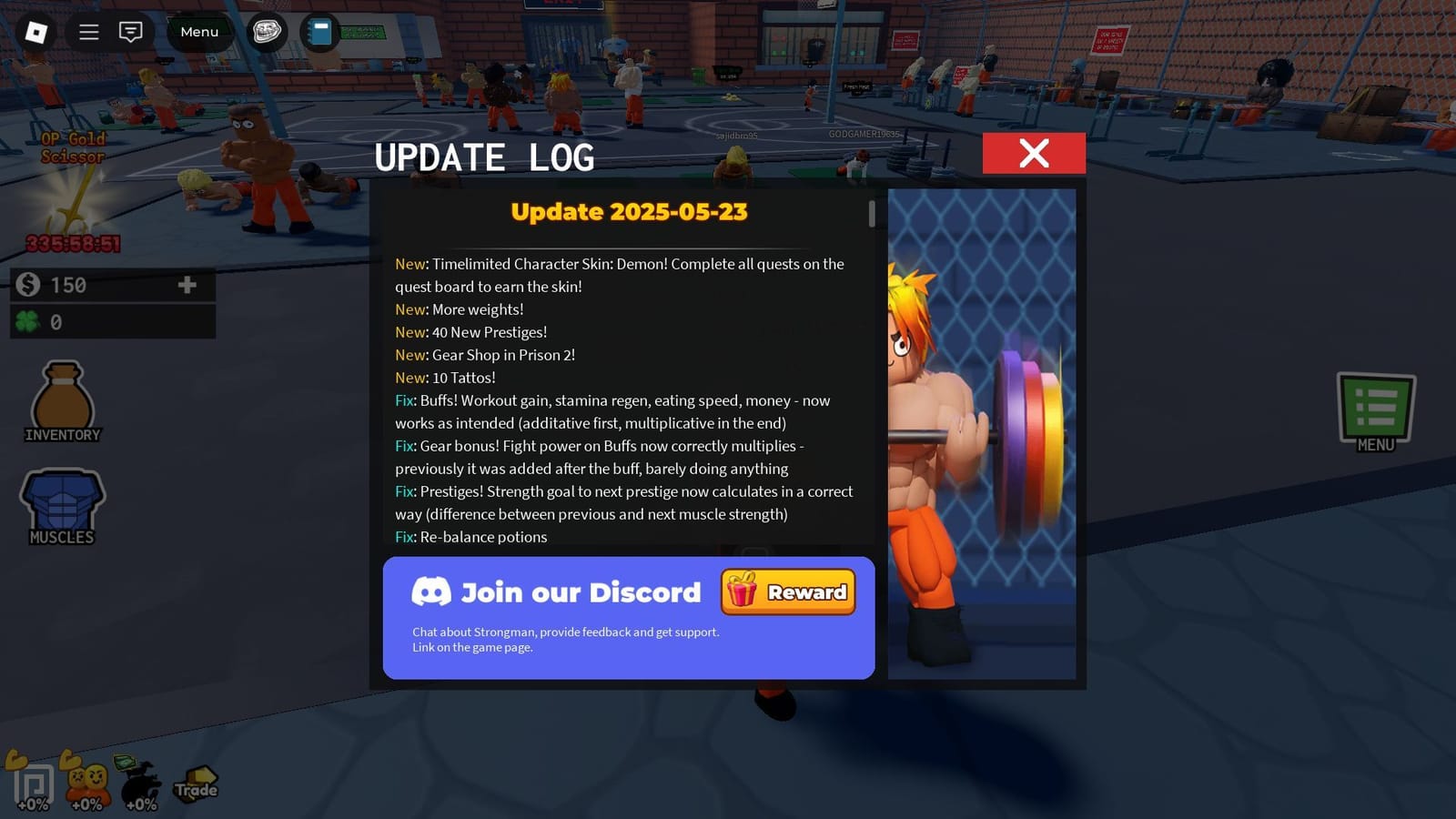 Prison Pump Maximum Gains update guide
