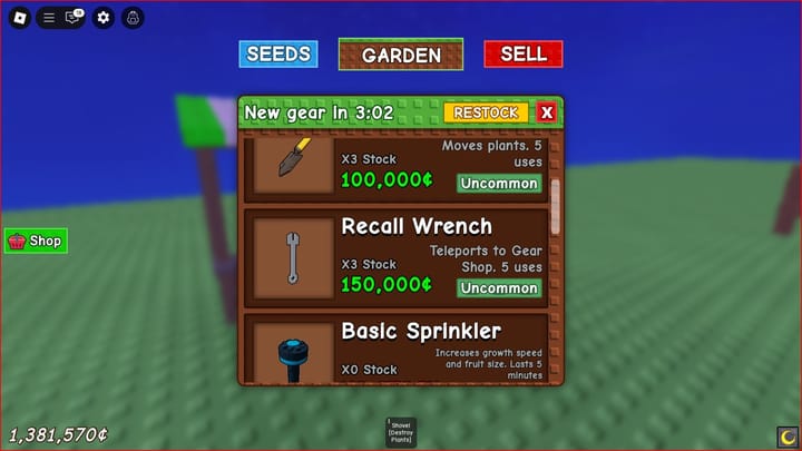 How to get and use the Recall Wrench in Grow a Garden