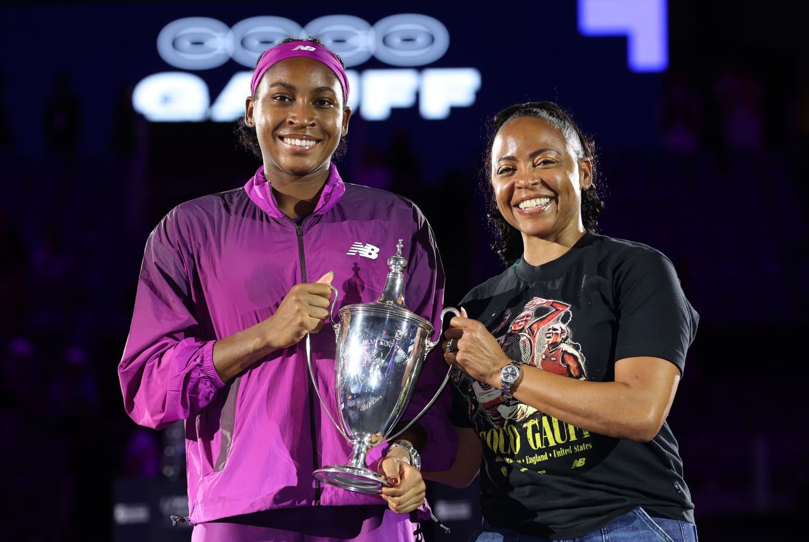 Despite daughter's loss, Coco Gauff's mother Candi all smiles with ...
