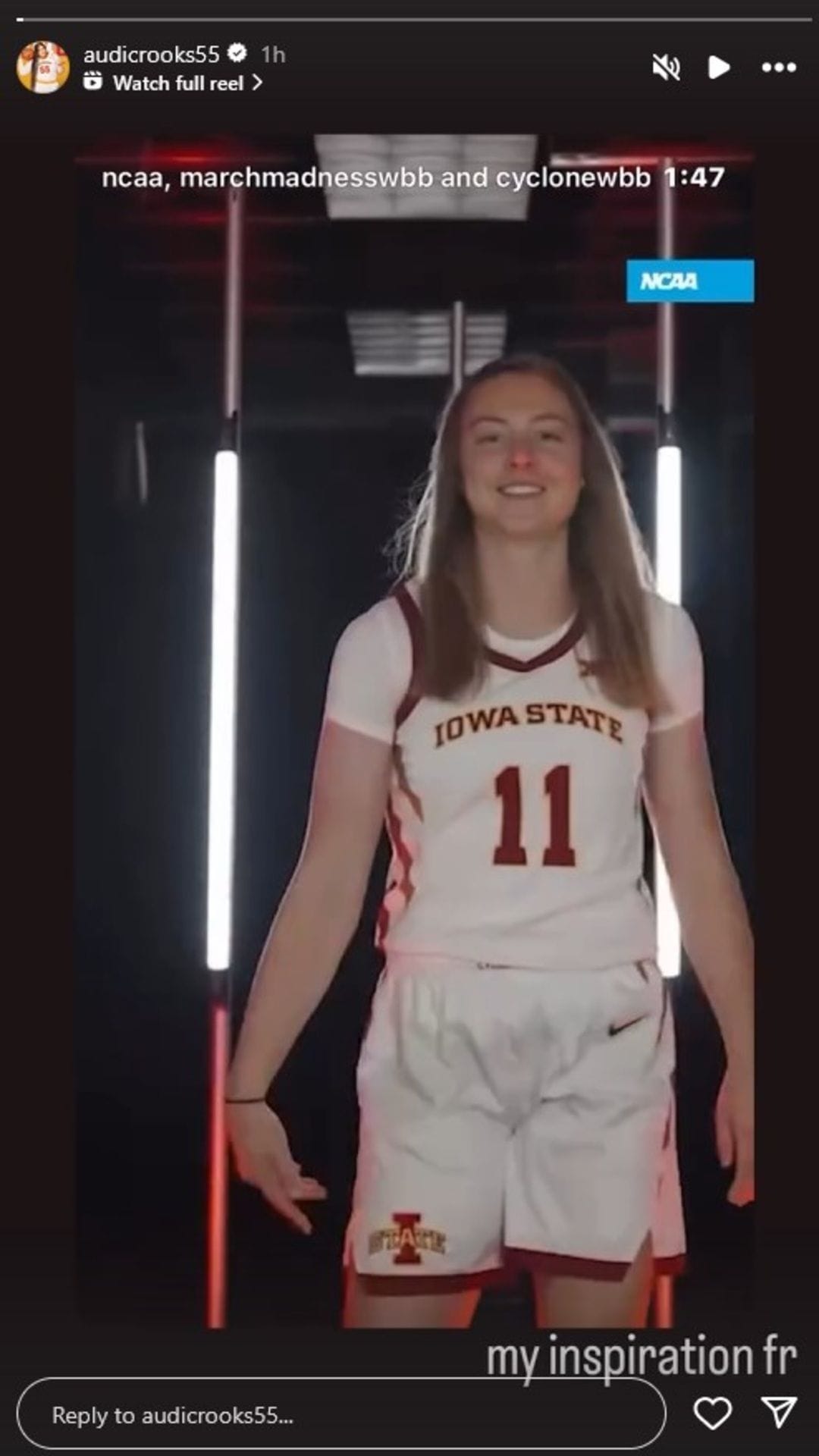 Iowa State star Audi Crooks drops 3-word reaction as Emily Ryan opens ...