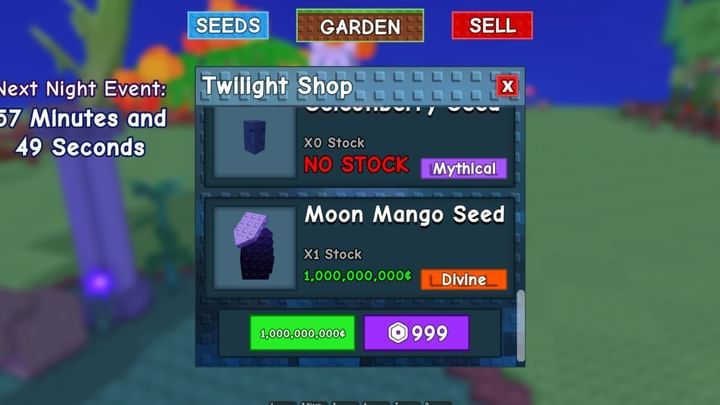 Grow a Garden Moon Mango: How to get, rarity, and harvest price