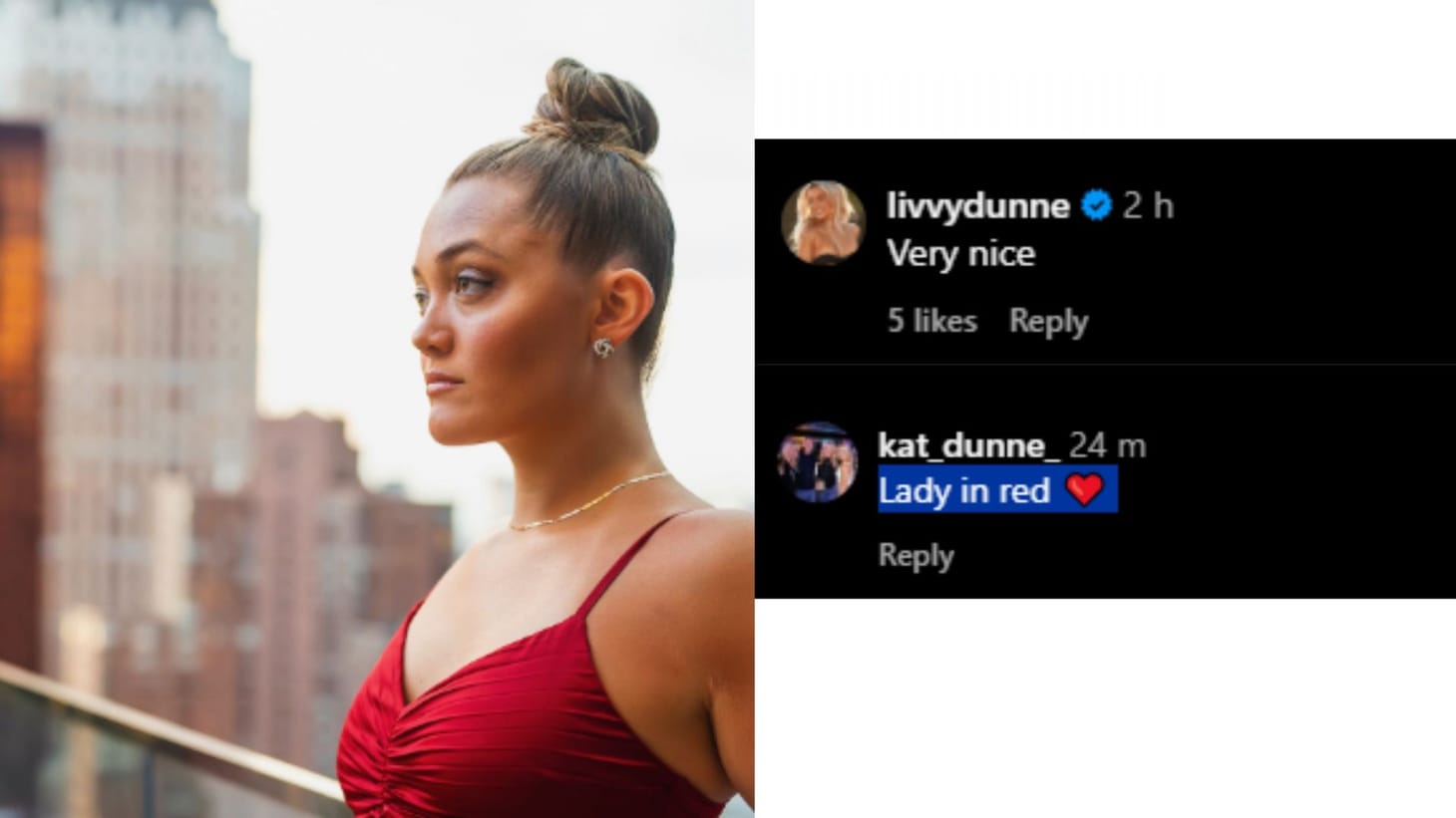 Olivia Dunne and her mother react to Julz Dunne's all red outfit at SI ...