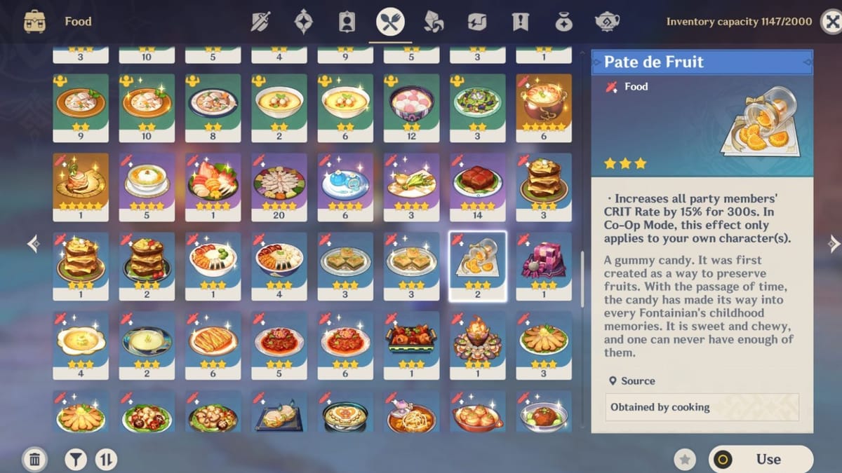 Genshin Impact: All Escoffier's special dishes