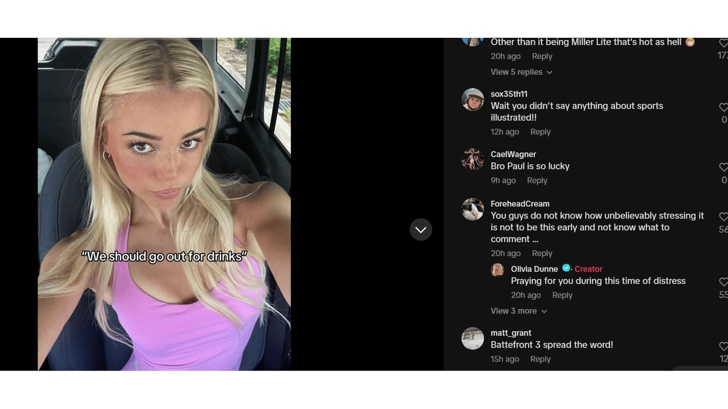 Olivia Dunne drops cheeky reply to fan 'stressing' over missing prime ...