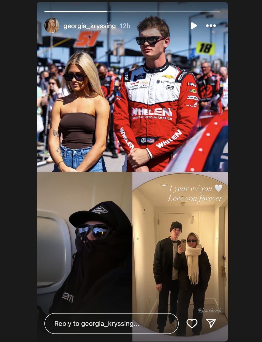 Jesse Love's girlfriend celebrates one-year milestone with the racer