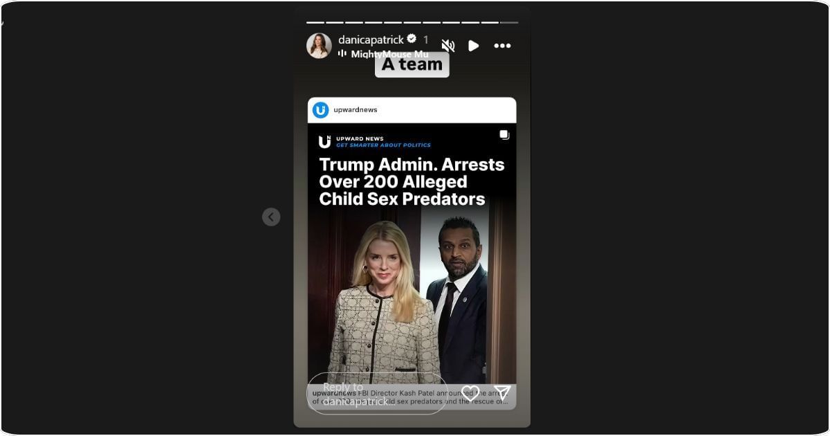 Danica Patrick drops a two-word reaction to FBI Director Kash Patel’s recent announcement