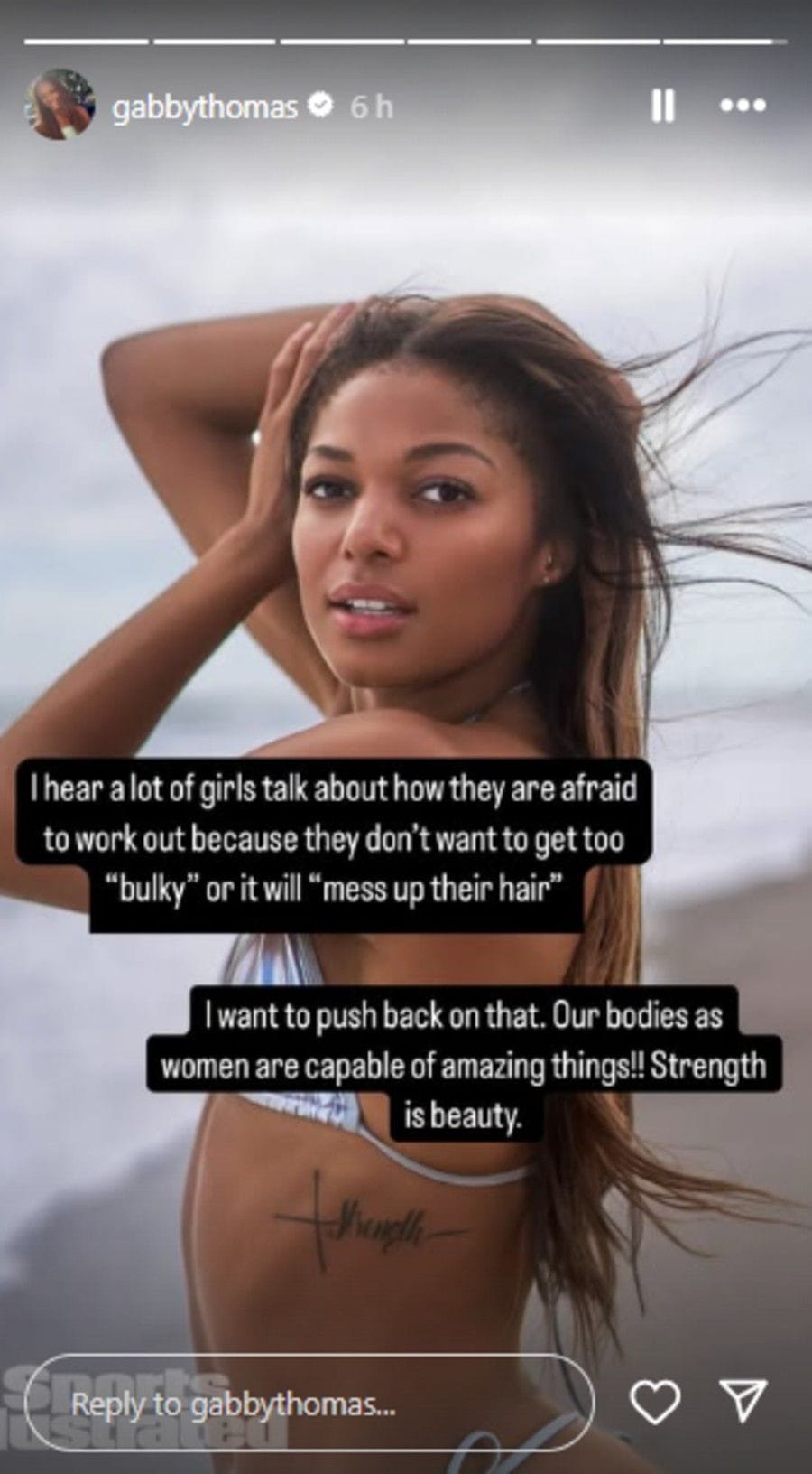 Gabby Thomas sends a message to young women with her second SI swimsuit ...