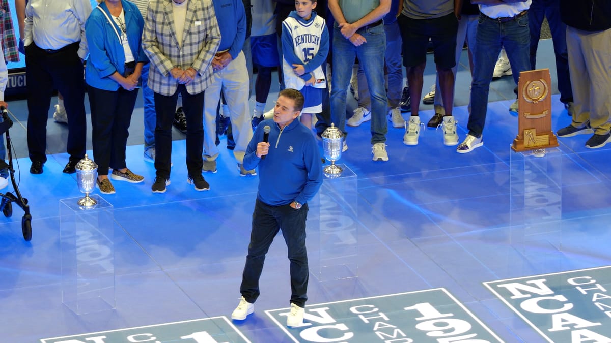 Rick Pitino: Mark Pope and Rick Pitino exchange excitement as Kentucky ...