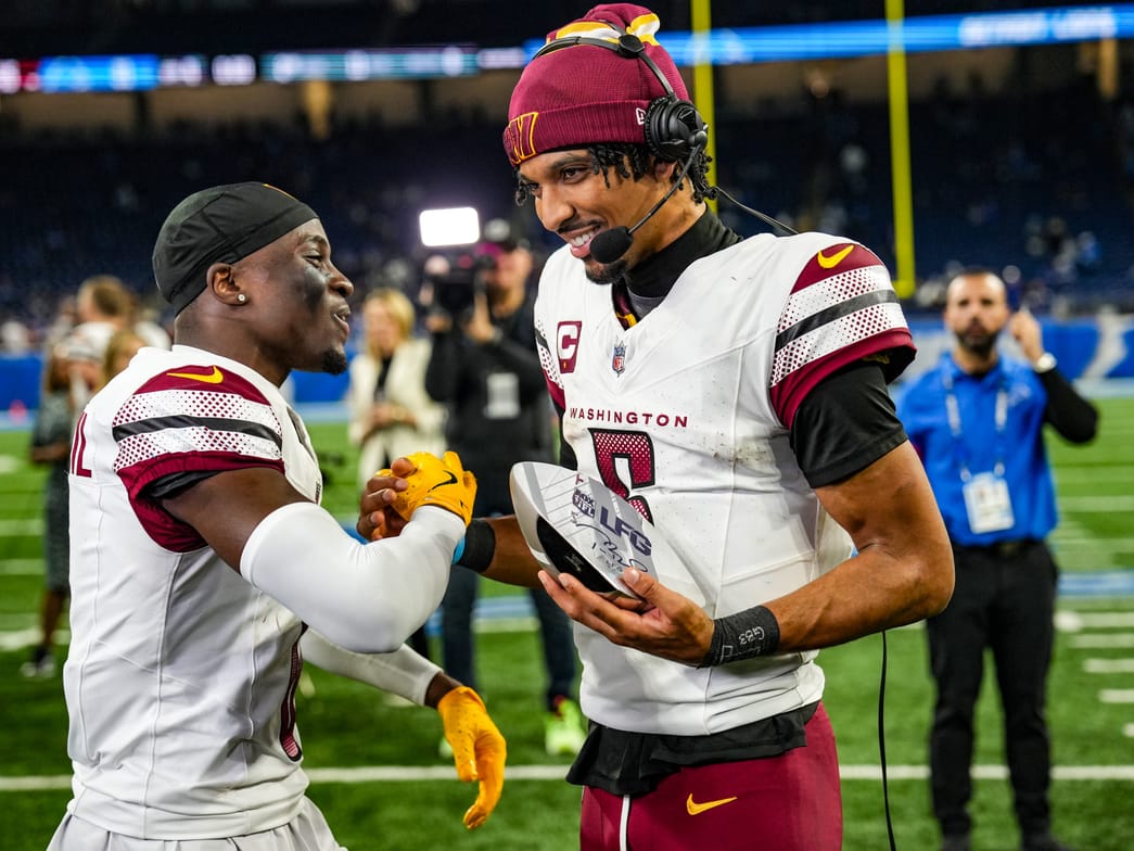 Commanders QB Jayden Daniels caught off guard by Mike Sainristil’s ...