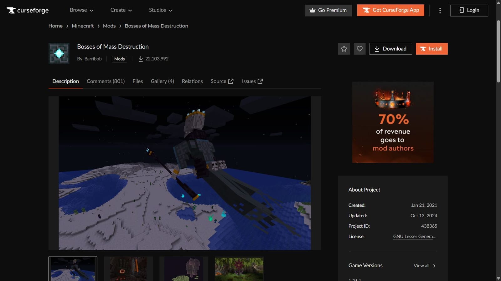 Minecraft Bosses of Mass Destruction mod guide