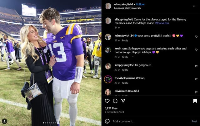 5 best pics of LSU star Garrett Nussmeier and GF Ella Springfield that ...