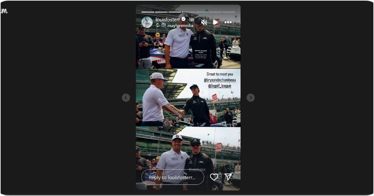 Rahal Letterman Lanigan IndyCar star meets golf megastar Bryson ...