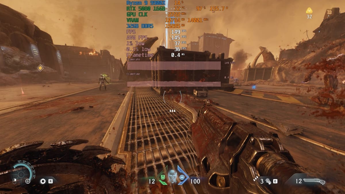 DOOM: The Dark Ages RTX 5080 GPU benchmarks – 4K Ultra performance review