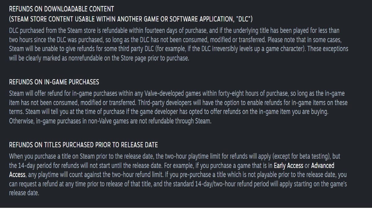 How to return a game on Steam