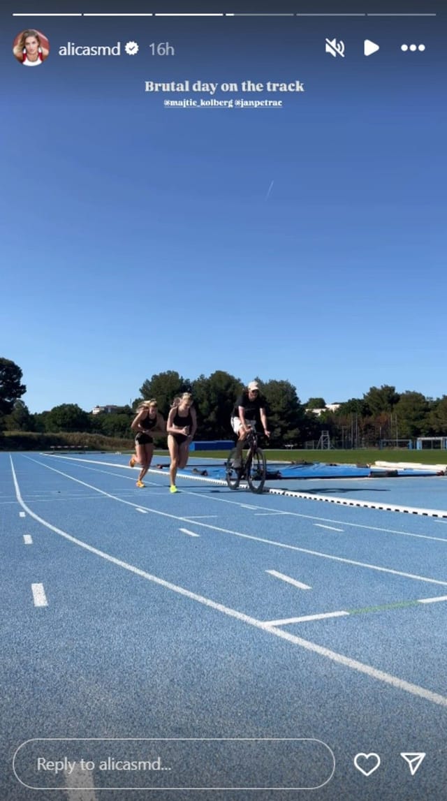 Alica Schmidt endures 'brutal day on track' with middle-distance runner ...