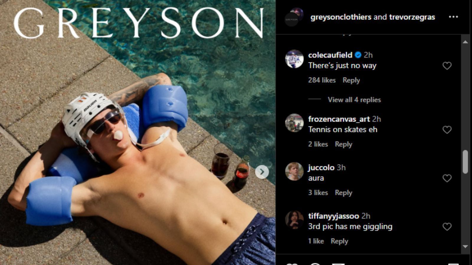 Awestruck Cole Caufield drops 4-word reaction as Trevor Zegras models ...