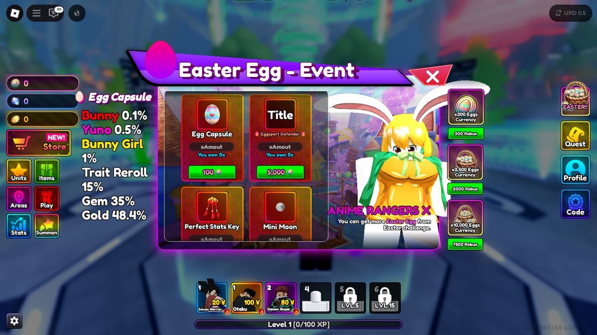 Anime Rangers X Easter Event guide