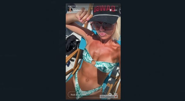 PICS: Carson Beck’s sister Kylie flaunts chic red swimwear as the new “summer dress code”