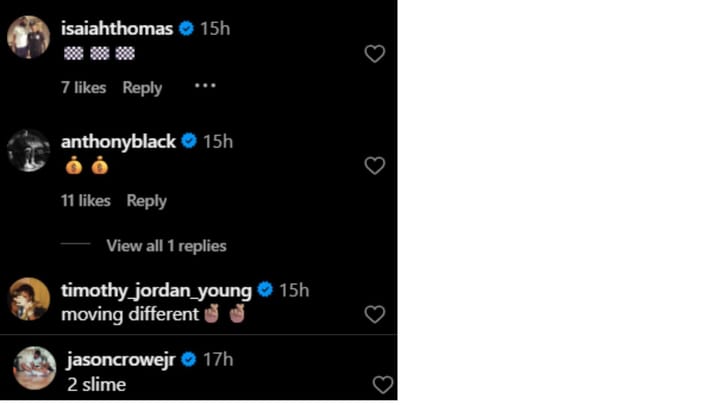 Trae Young's brother Timothy, Anthony Black, Isaiah Thomas and Jason Crowe Jr. approve of Chris ...