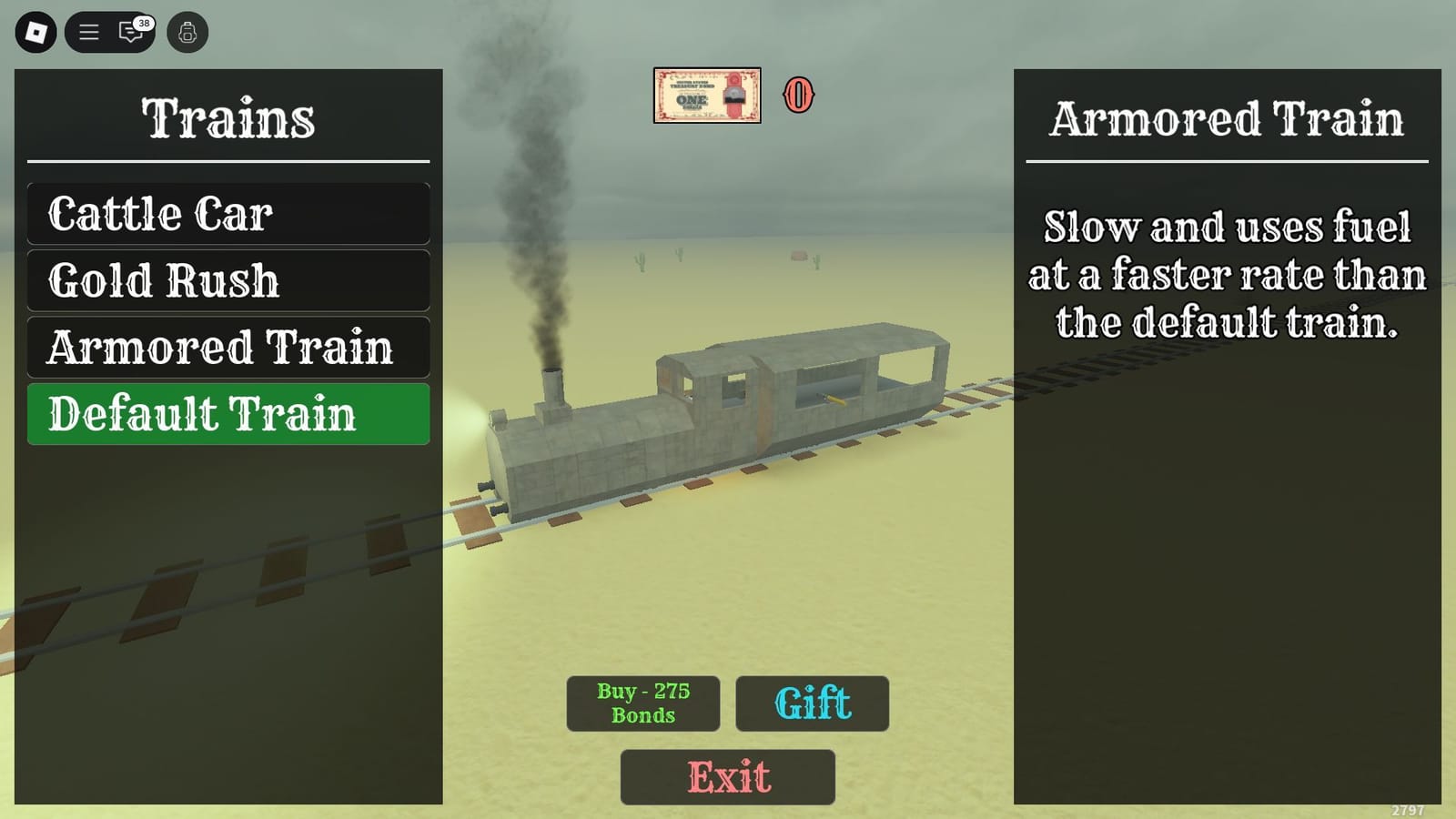 All Train variants in Dead Rails: Price and usage