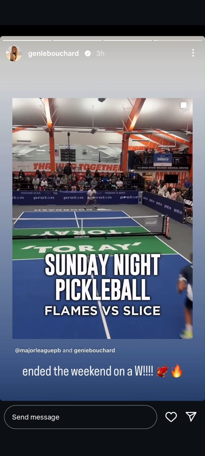 Eugenie Bouchard celebrates Phoenix Flames' emphatic triumph on Sunday ...