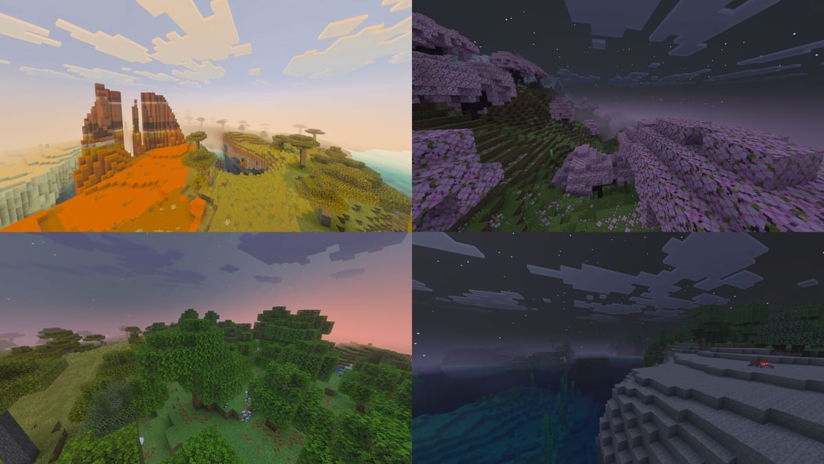 All biomes with special fog effects in Minecraft Vibrant Visuals
