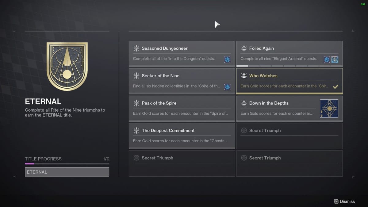 Destiny 2 Rite of the Nine seal guide: Eternal triumphs