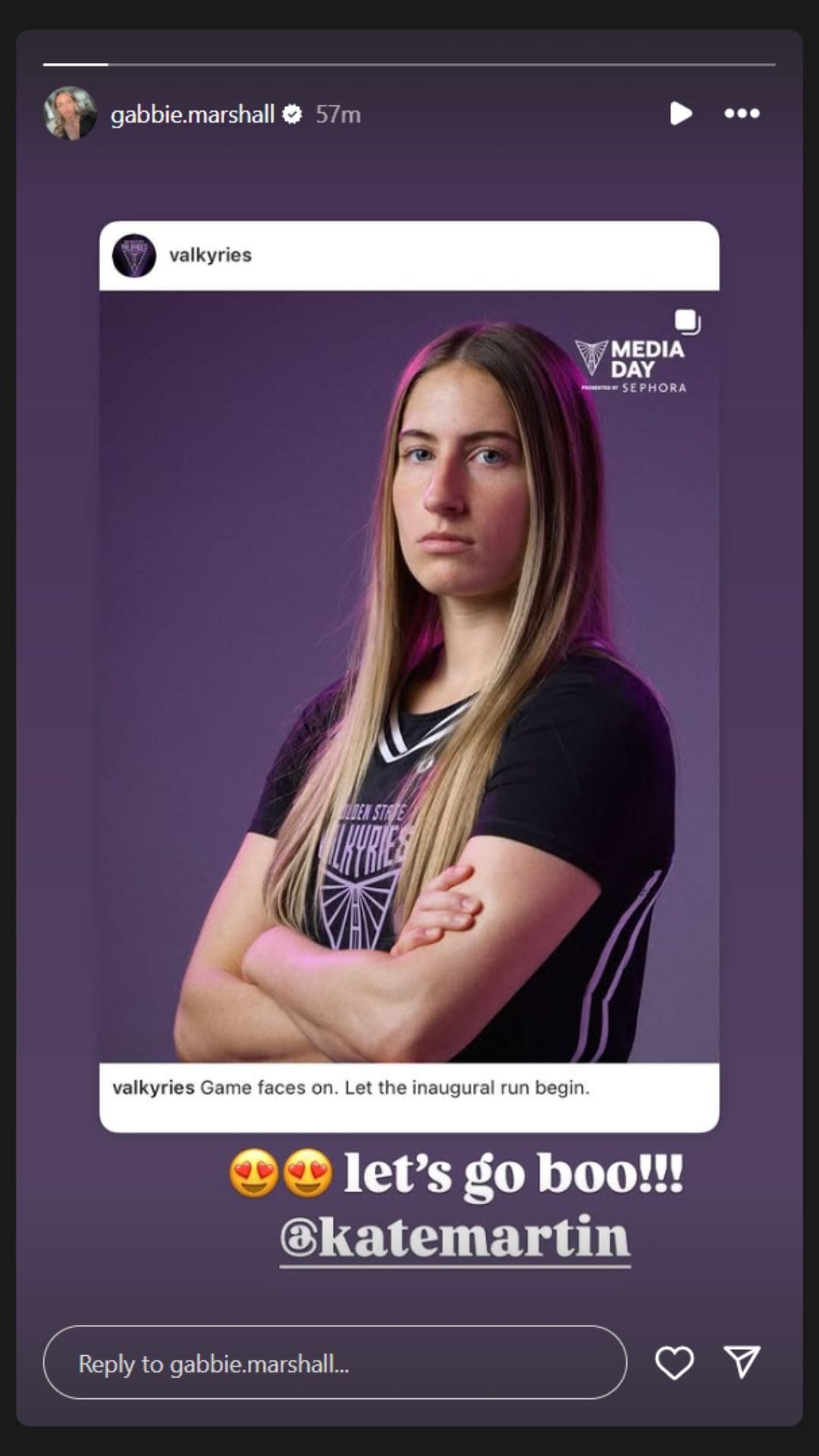Ex-Iowa star Gabbie Marshall drops 3-word reaction as Kate Martin poses ...