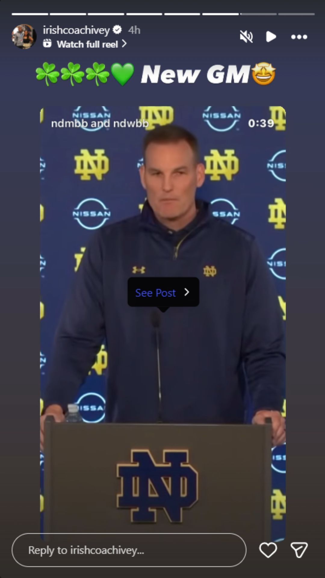 Pat Garrity: HC Niele Ivey drops 2-word reaction as GM Pat Garrity addresses Notre Dame for the ...