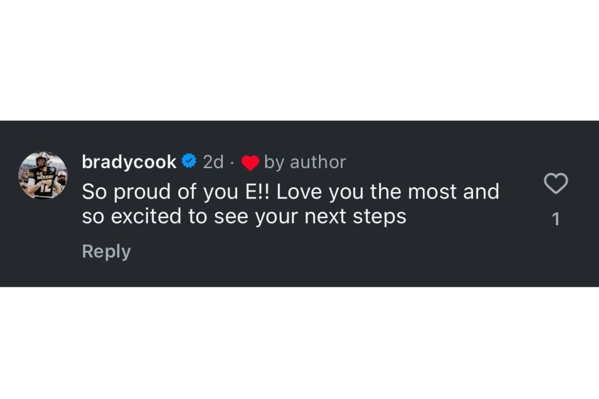 Brady Cook's fiancée Carli beams with pride as Jets QB's sister Ellie ...