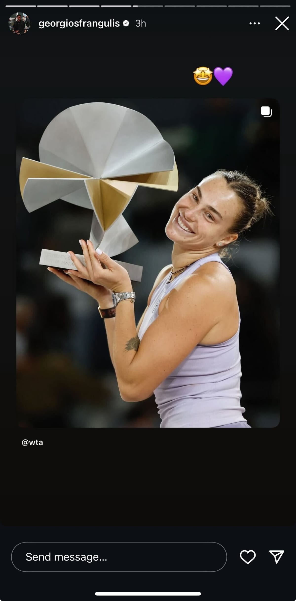 Aryna Sabalenka's boyfriend Georgios can't get enough of Belarusian's ...