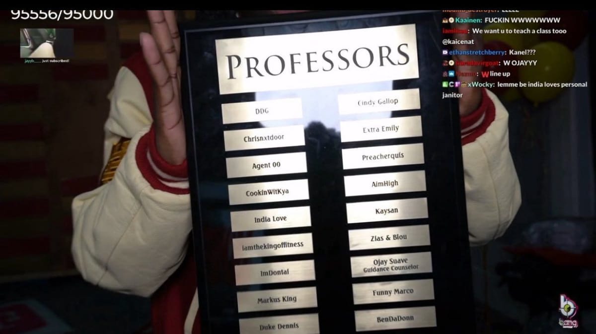 Kai Cenat's Streamer University: List of professors and students revealed