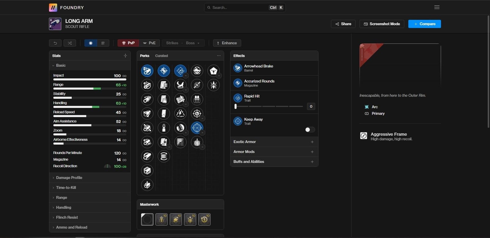 Long Arm updated god roll guide for Destiny 2 PvE and PvP