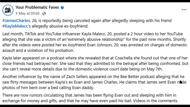 Why is everyone unfollowing James Charles? Evan Johnson and Kayla Malec ...
