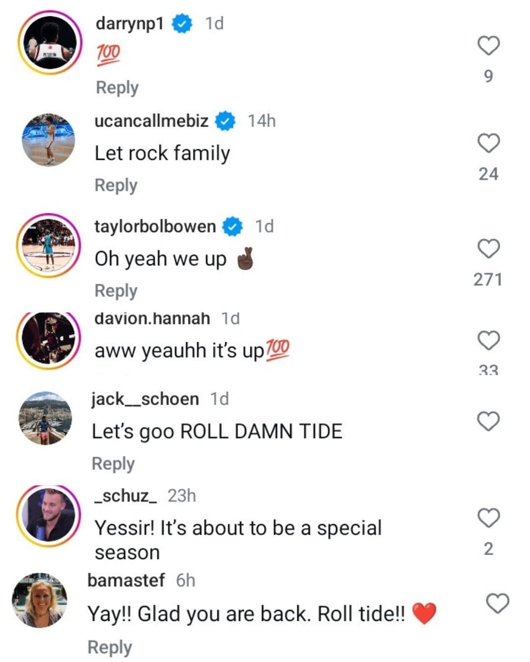 Kansas signee Darryn Peterson reacts to Labaron Philon's post after return to Alabama